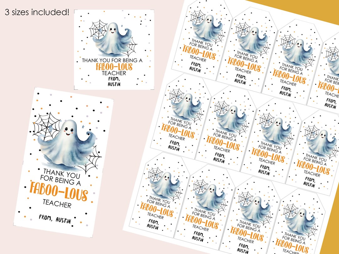 Faboolous Teacher Gift Tag Halloween Gift Tag - Etsy