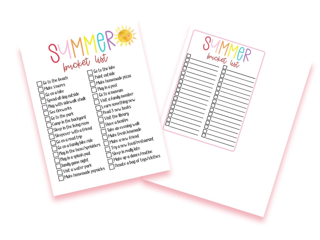 Summer Bucket List Last Day of School - Etsy