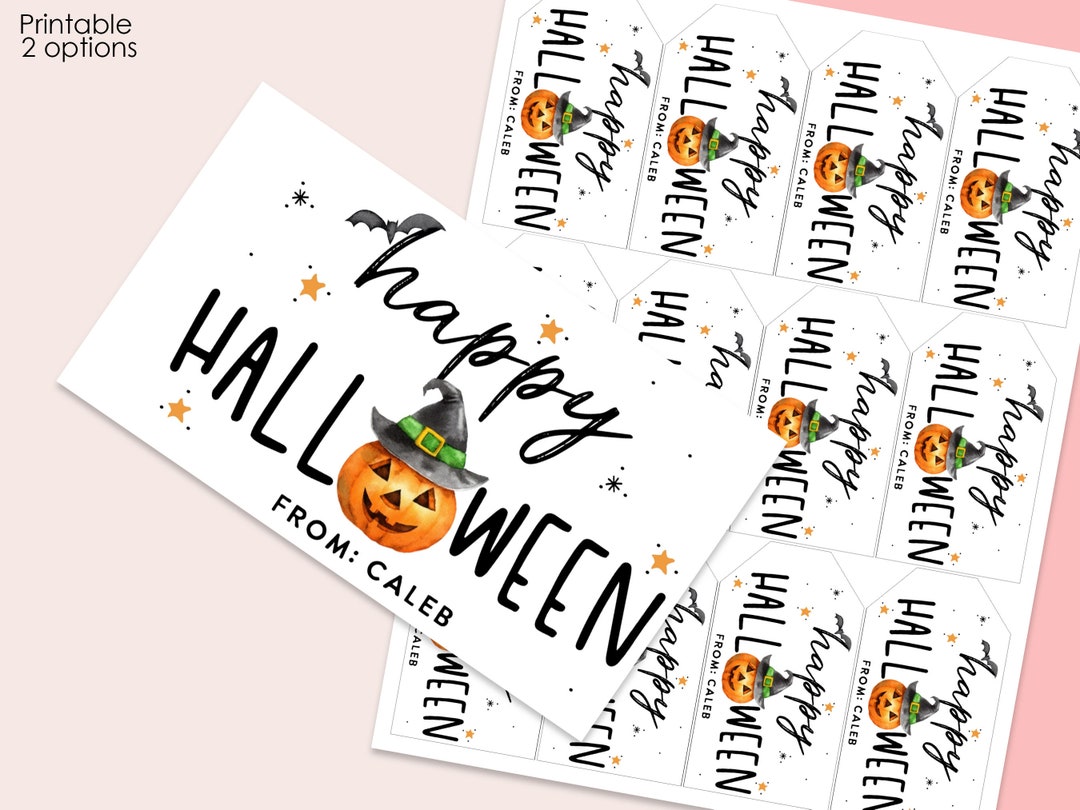 Happy Halloween Gift Tag Boo-printable Editable Halloween Tag - Etsy
