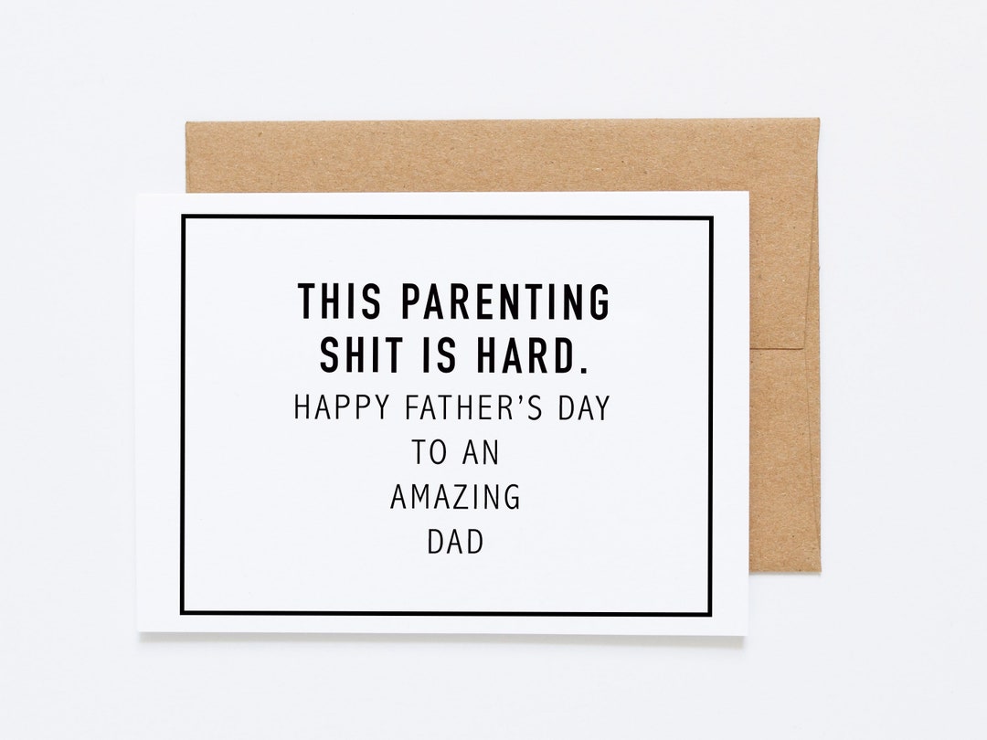 Parenting is Hard Father's Day Card-funny Father's Day Card-father's ...
