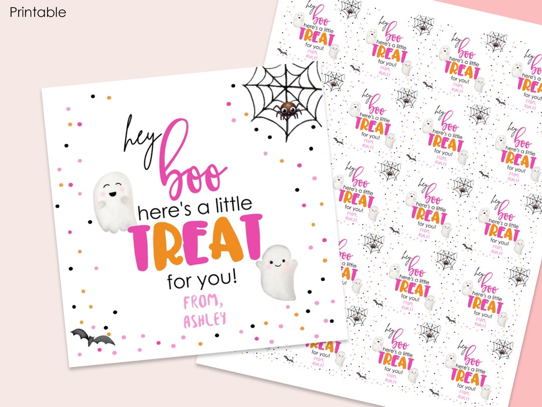 Happy Boo Halloween Gift Tag-here's a Treat for - Etsy