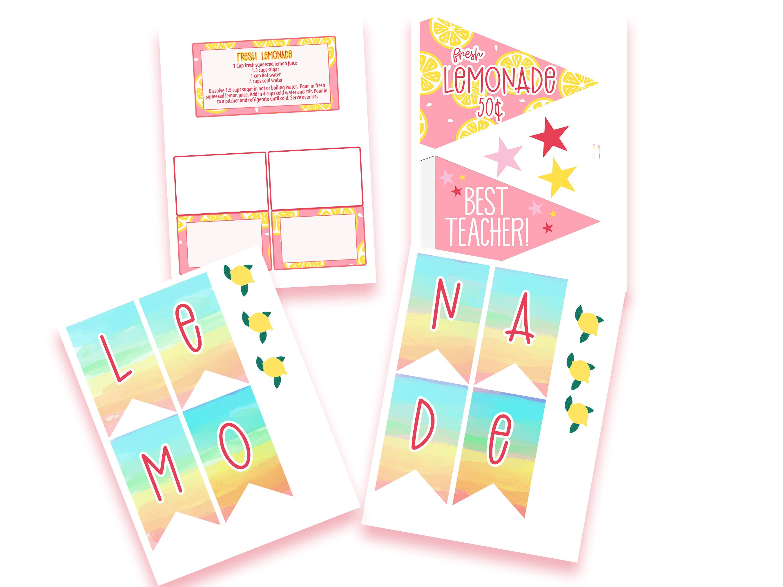 Summer Bundle End of School Year Pennant Flag Gift Tags - Etsy