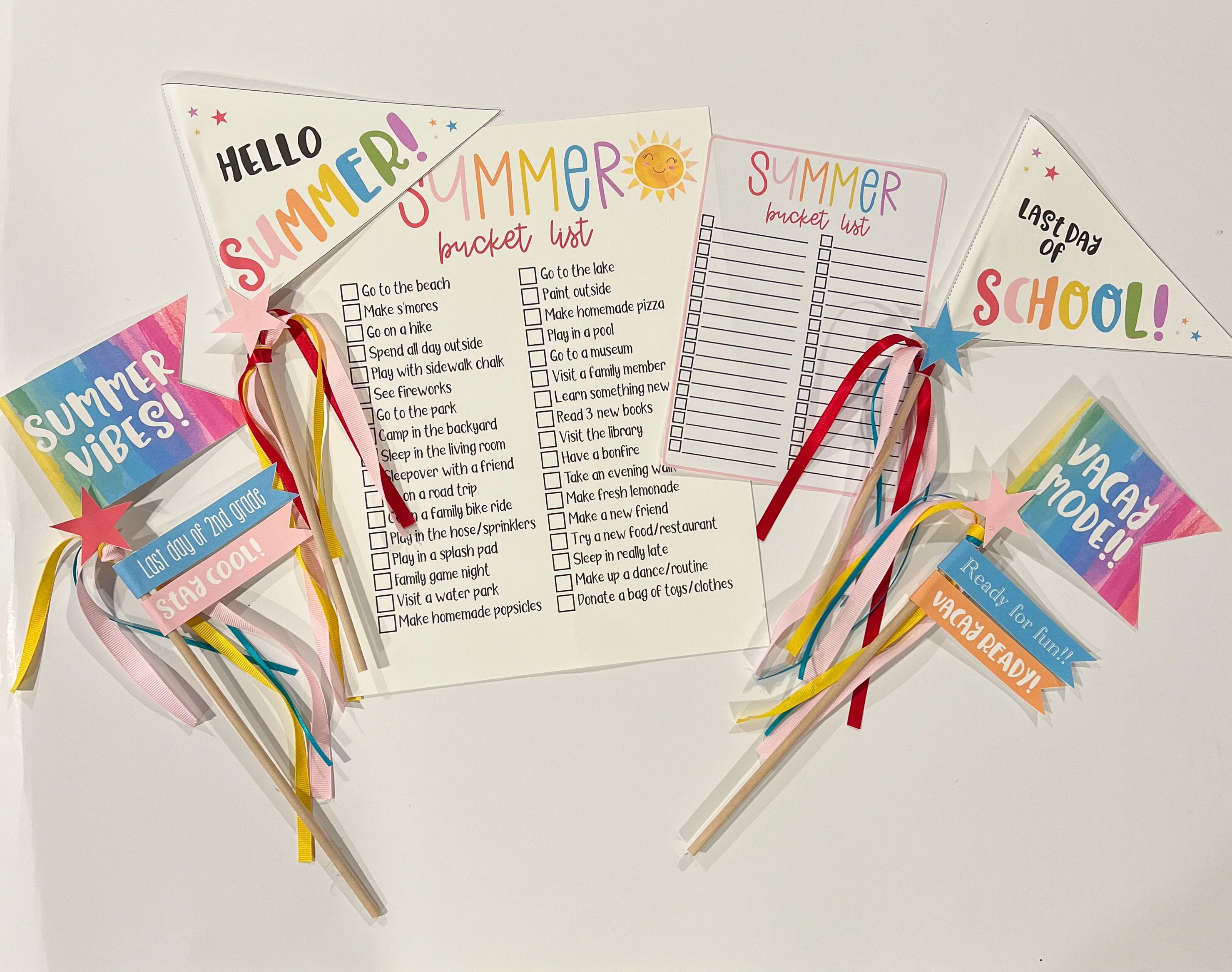 Summer Bundle End of School Year Pennant Flag Gift Tags - Etsy
