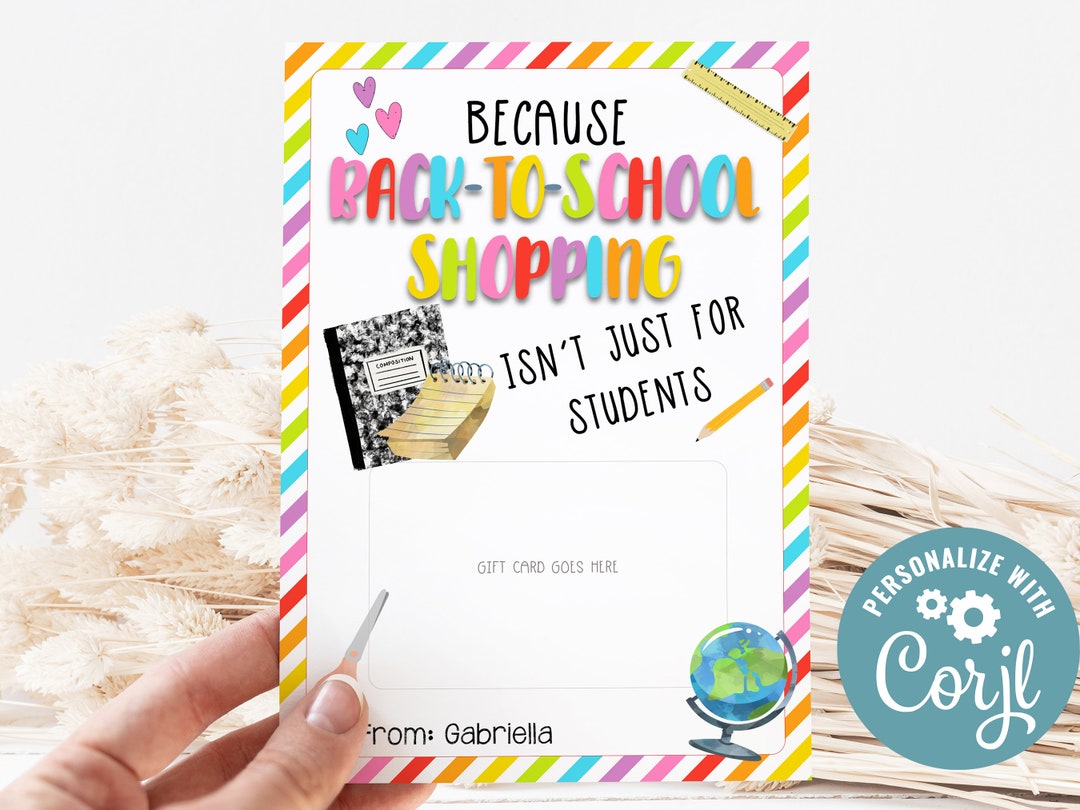 Printable Teacher Gift Card Holder-back to School Teacher Gift - Etsy