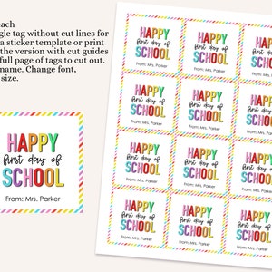 Happy First Day of School Tag-first Day of School Sticker-back to ...