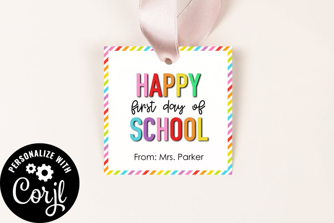 Happy First Day of School Tag-first Day of School Sticker-back to ...