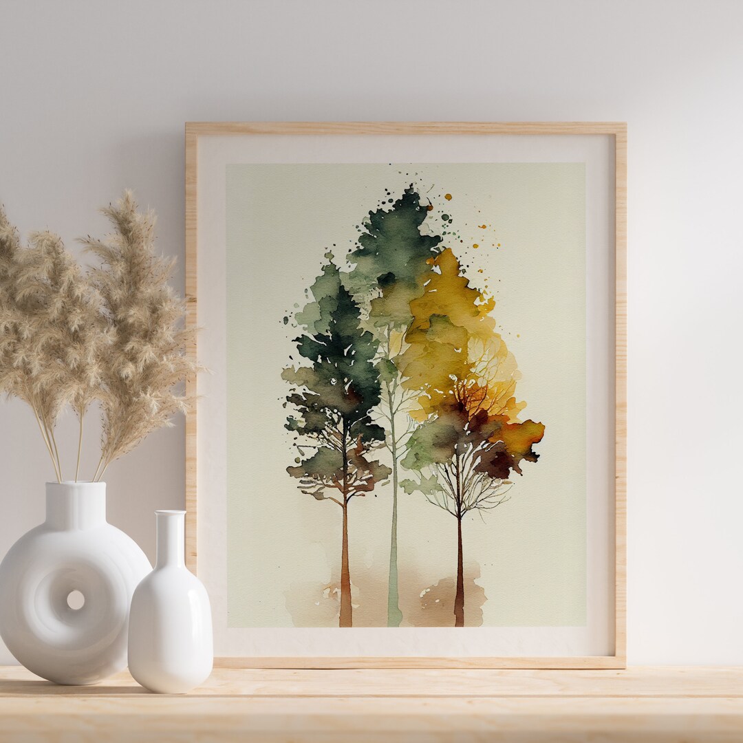 Watercolor Trees Digital Print - Etsy