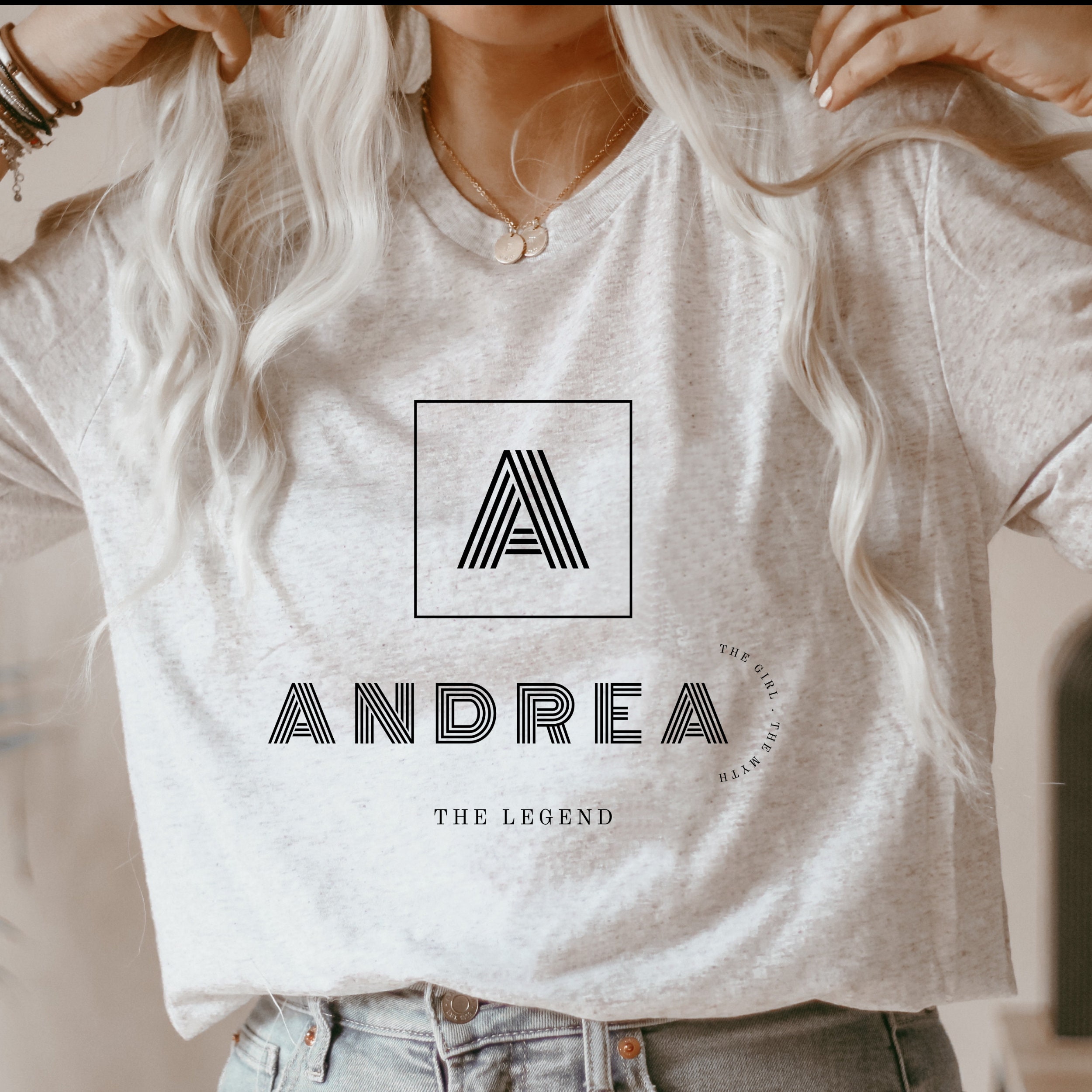 Monogramm, Andrea, Andrea T-shirt, Andrea t-Shirt, individuelle t-Shirt ...