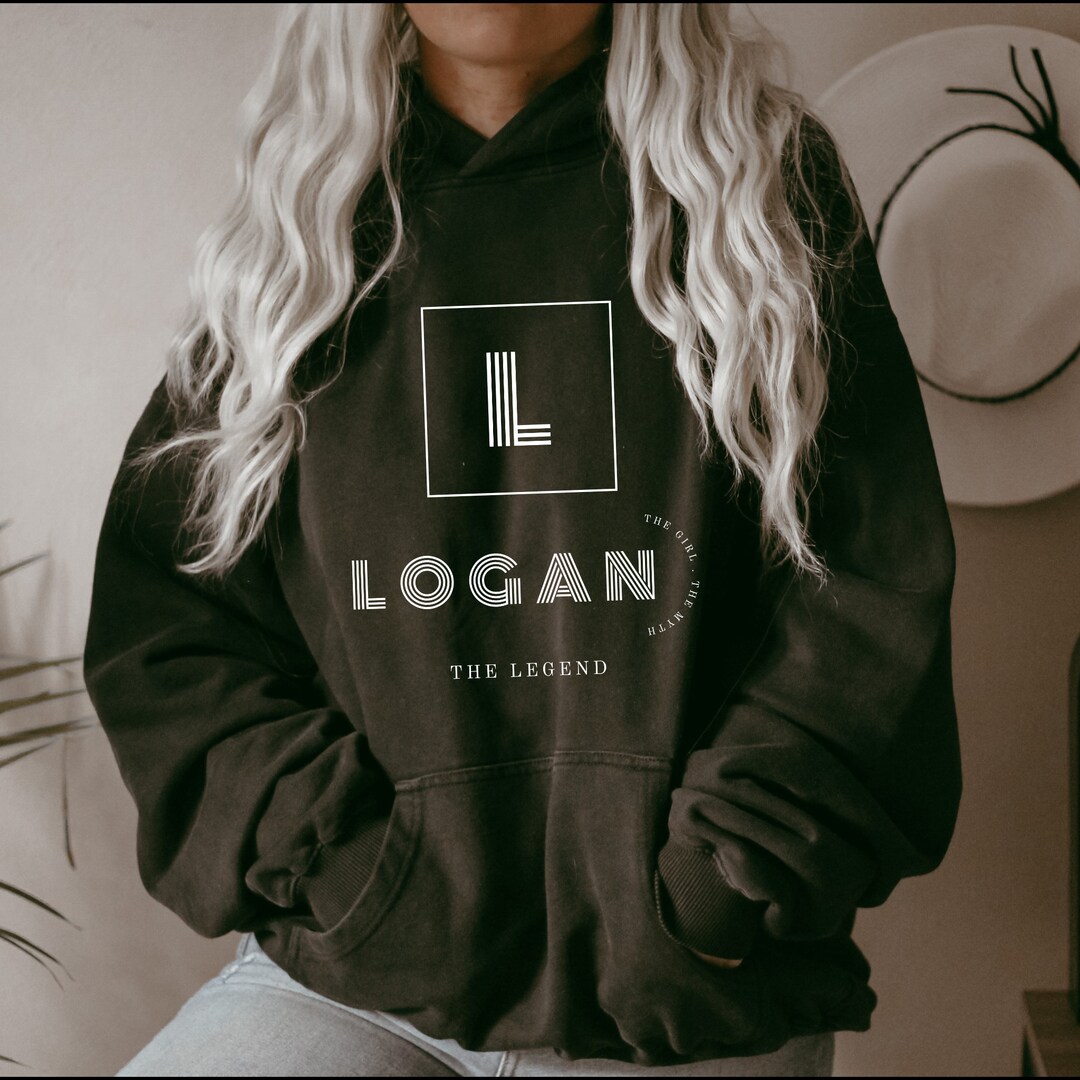 Logan, Hoodie, Black Hoodie, Monogram, Monogrammed, Customized ...