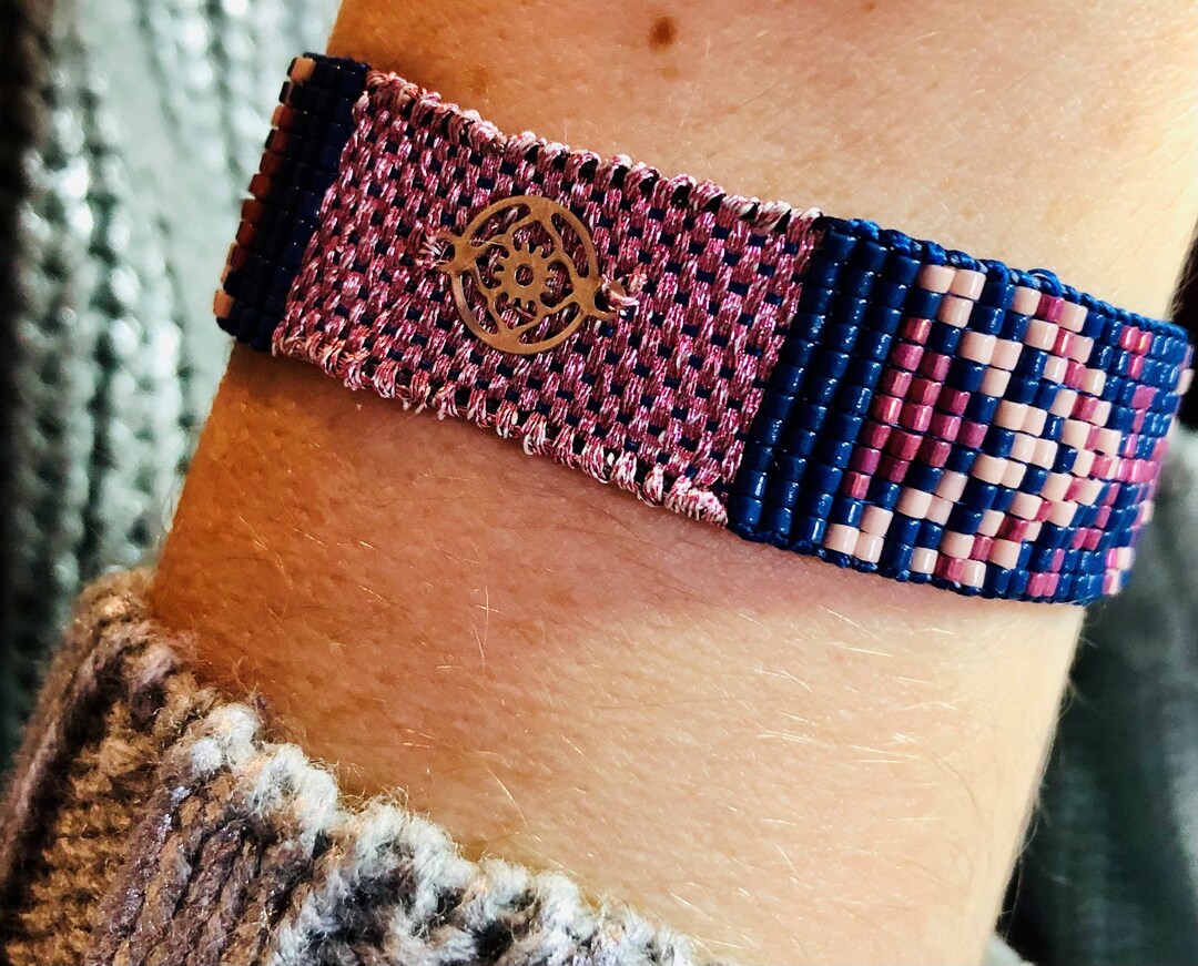 Pulsera Flora en perlas Miyuki, encanto Fleur - Etsy España