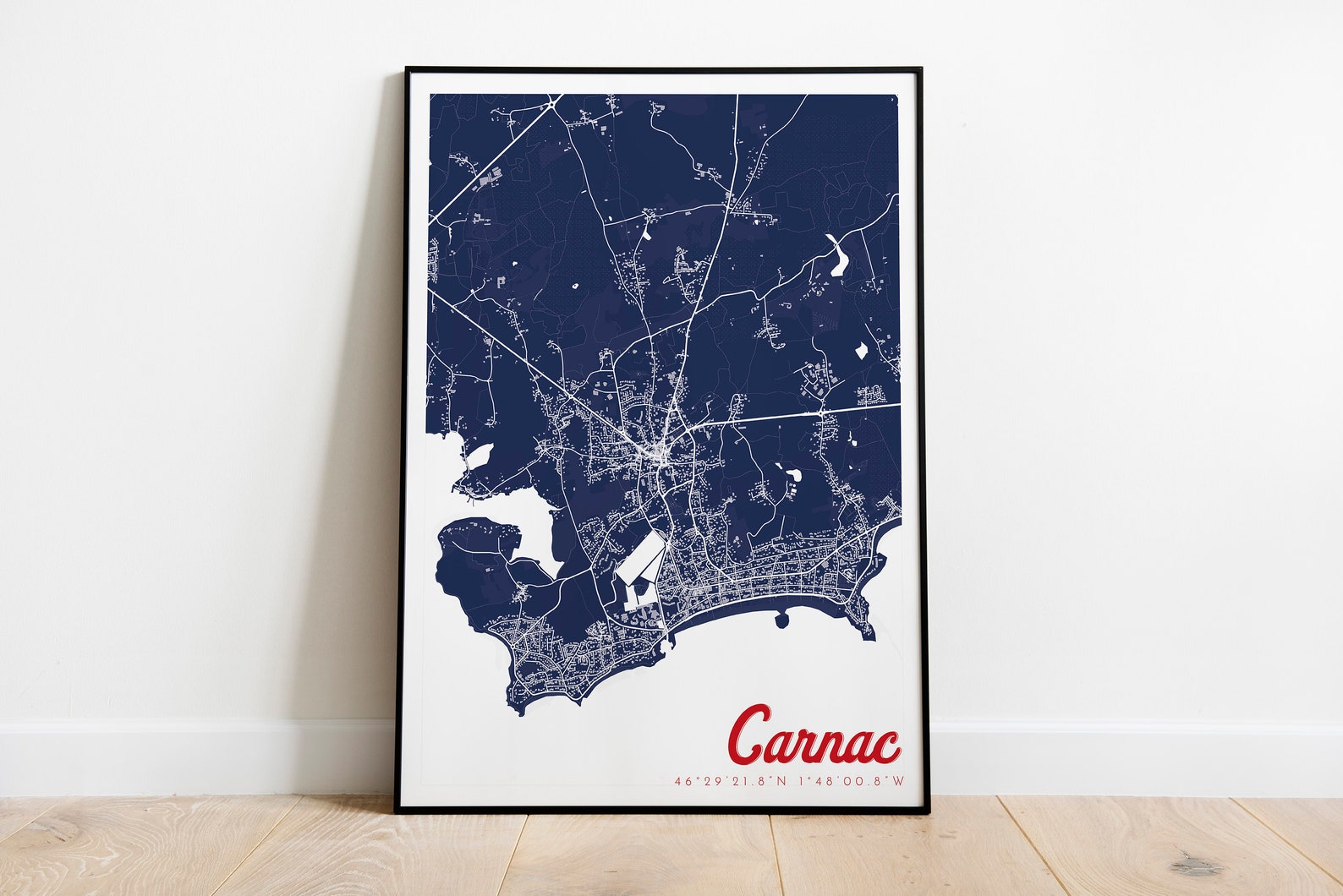 Carte de Carnac Bretagne France Map Art Print Different | Etsy