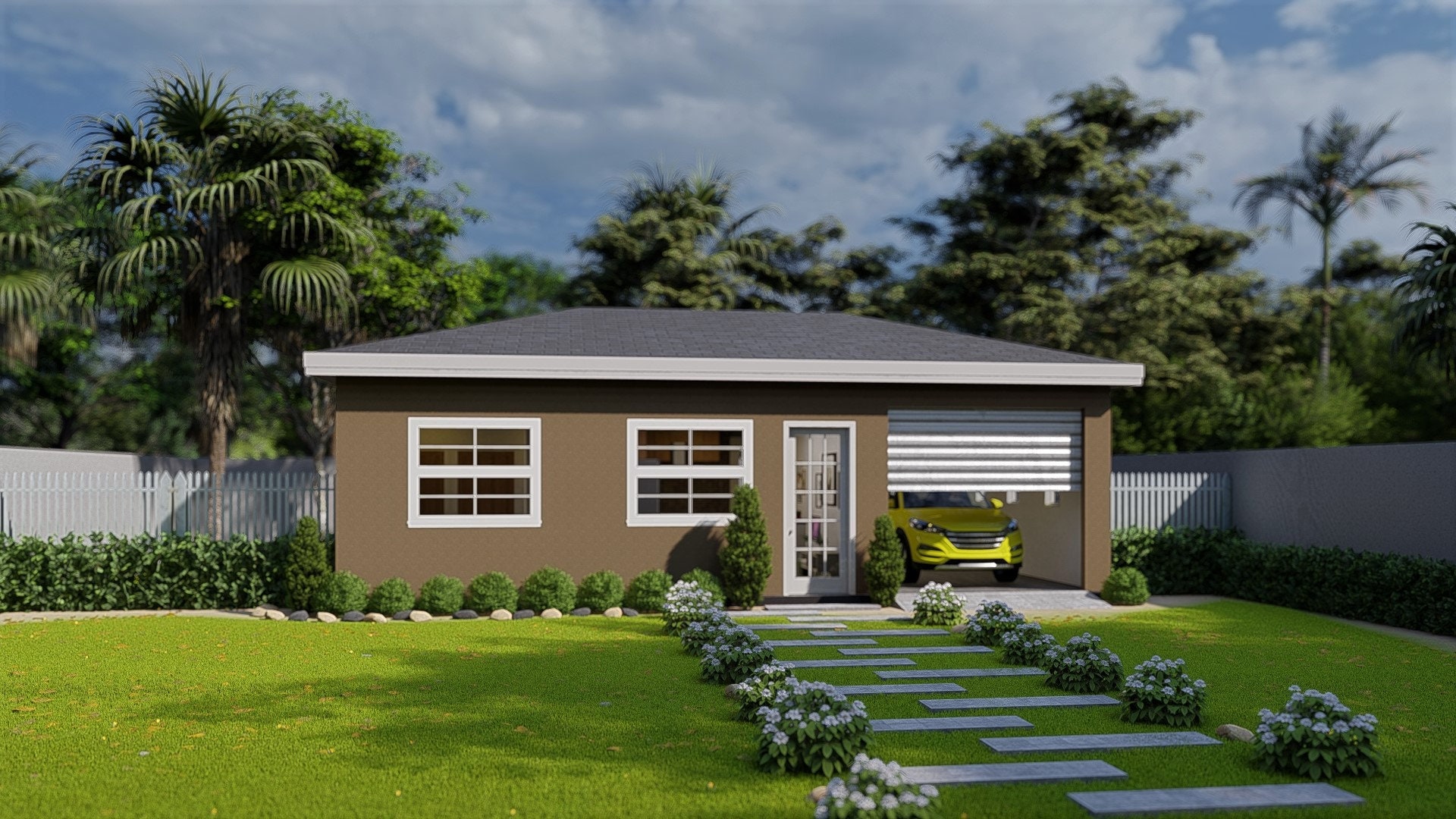 Custom Modern Tiny House Plan 2 Bed Room 1 Bath Room & Garage With Free ...
