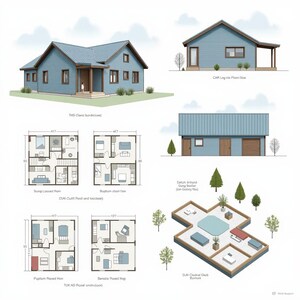 Custom 4 Bedroom Low Cost House Plan Design Services Architectural House - Etsy