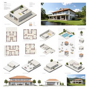 Custom Modern 4-bedroom House Plans With Realistic 3D Design Services ...