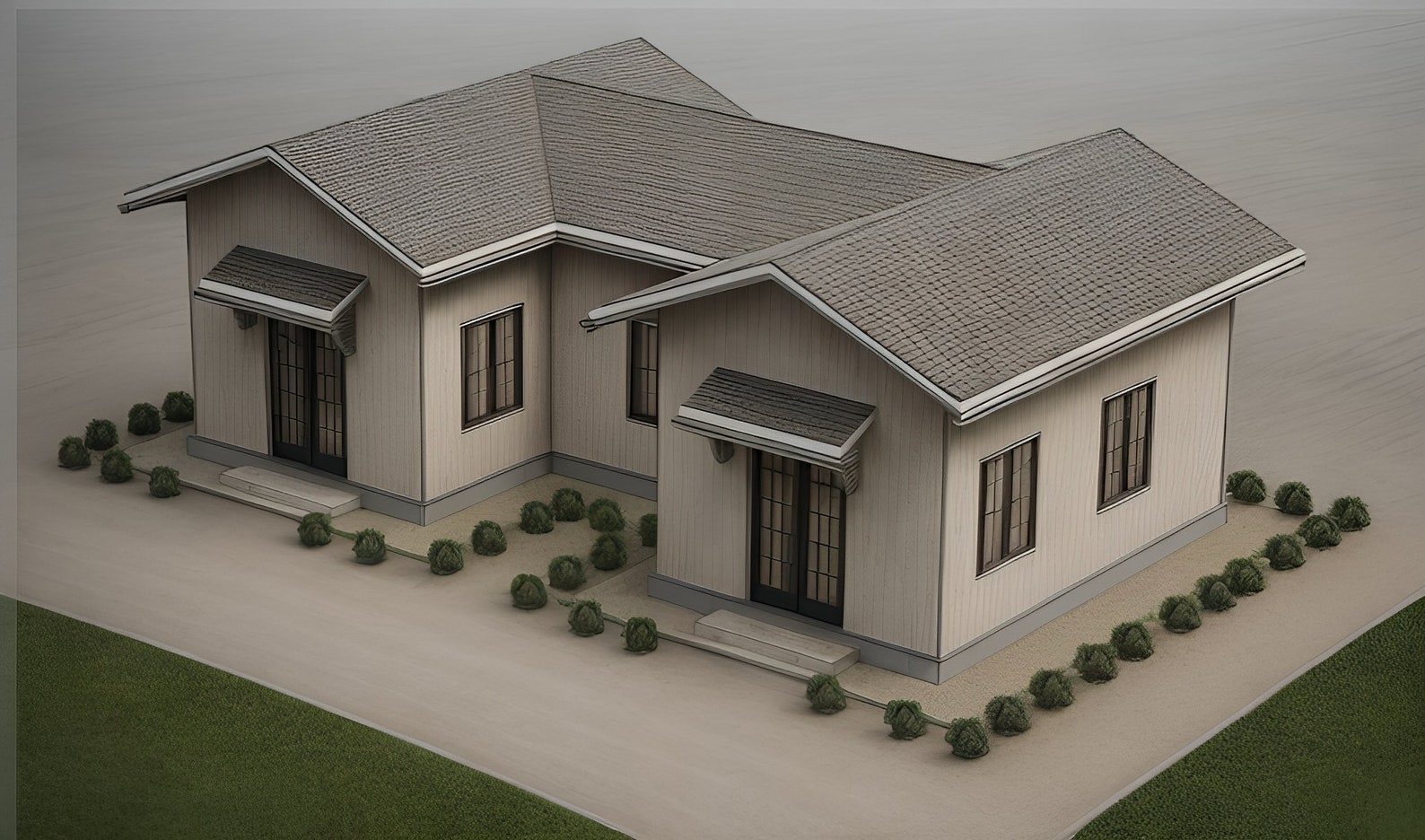 Modern Semi Detached House Plan 2 Bedroom & 2 Bath Room With Original ...