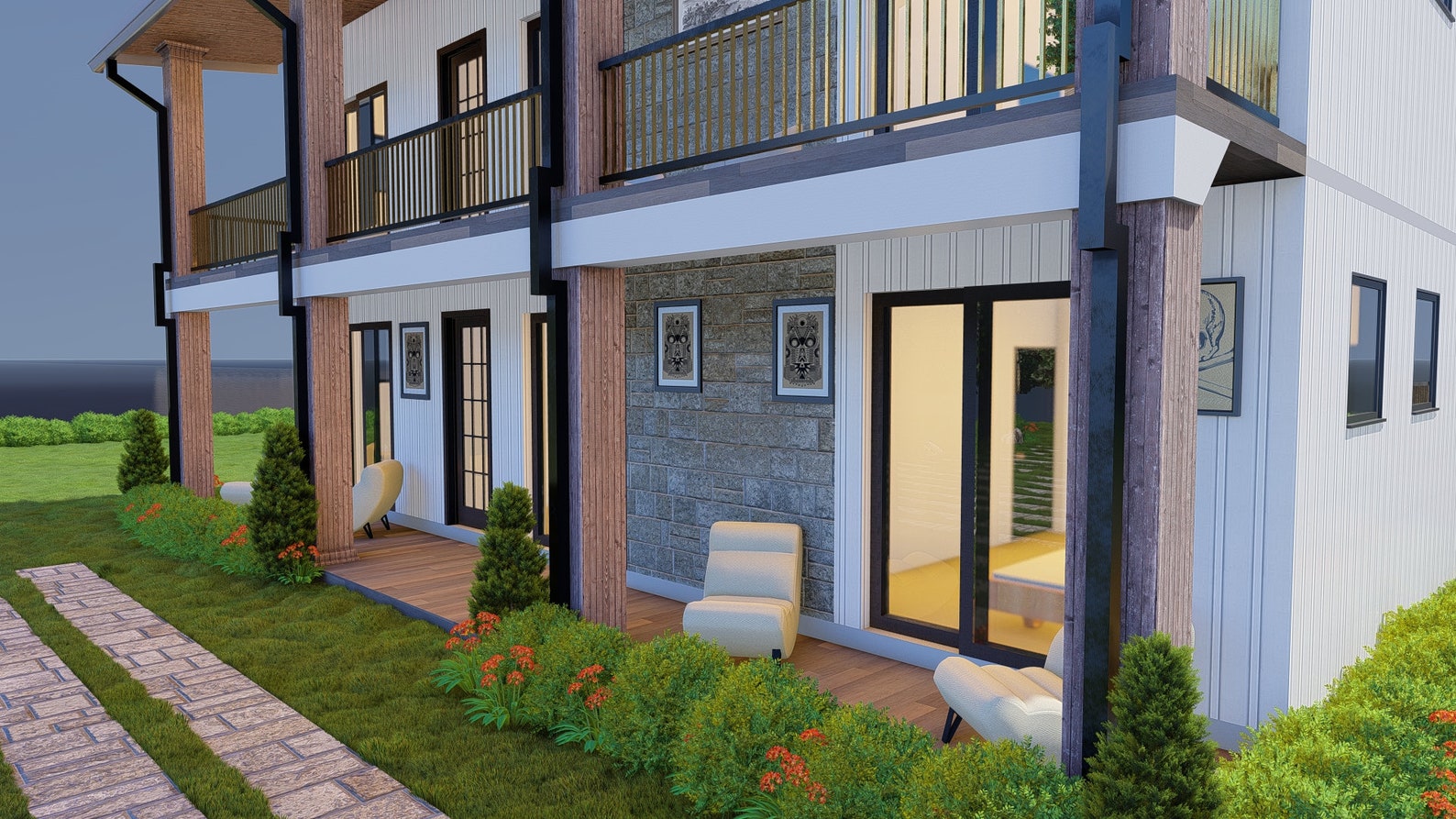 Custom Flat Roof Apartment House Plan 6 Bedroom & 4 Bathroom - Etsy