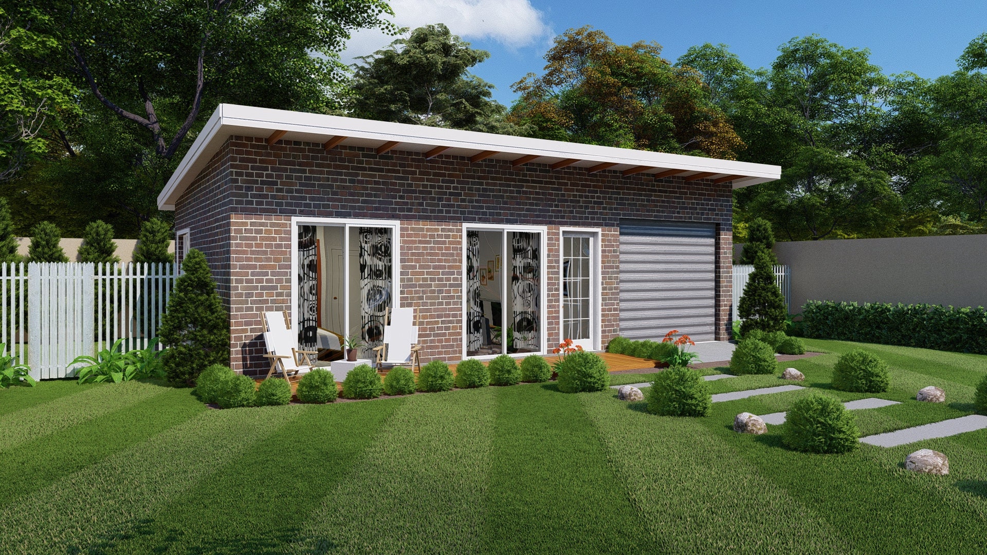 Custom Modern Flat Roof Tiny House Plans 2 Bed Room 1 Bath - Etsy