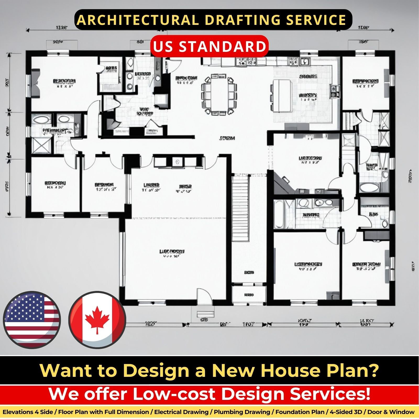 Modern House Plans Drafting & 2D-3D Architectural Visualization - Etsy