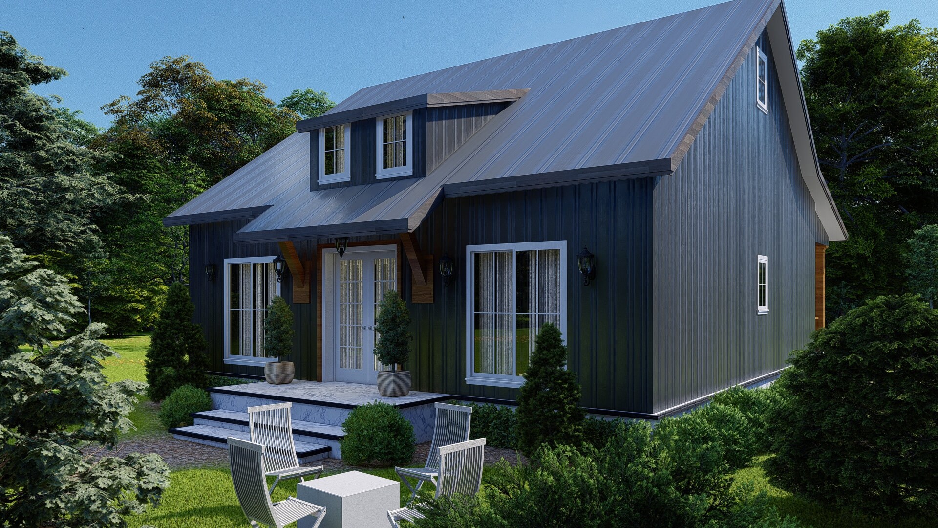 Custom Traditional Tiny House Plan 2 Bedroom & 1 Bathroom With - Etsy