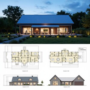 Custom Modern 4 Bedroom Low Cost House Plan Design Services Architectural House Plan / 3D ...