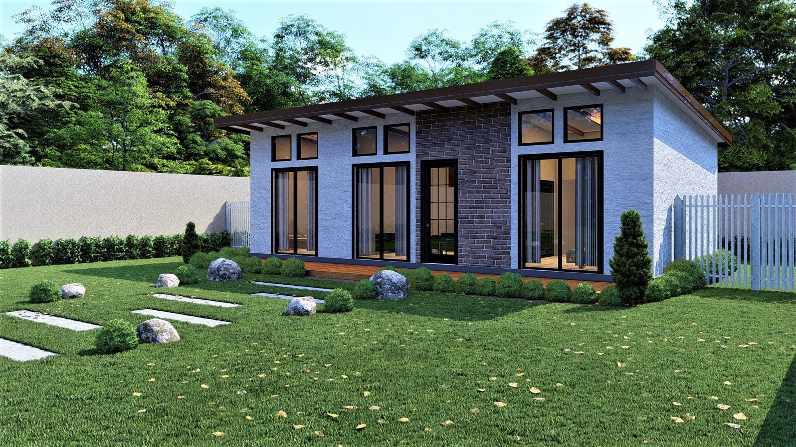 Custom Modern Tiny House Plans 3 Bed Room & 2 Bath Room With Free ...