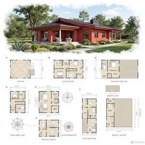 Custom 4 Bedroom Low Cost House Plan Design Services Architectural House - Etsy