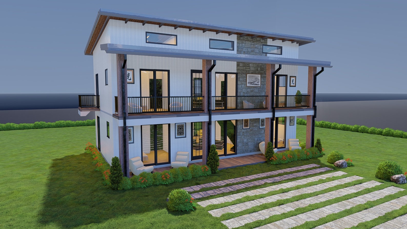 Custom Flat Roof Apartment House Plan 6 Bedroom & 4 Bathroom - Etsy