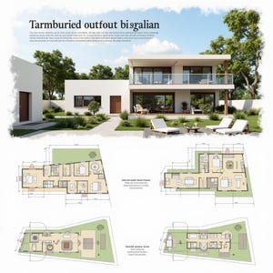 Custom Modern 4-bedroom House Plans With Realistic 3D Design Services ...