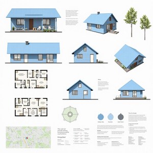 Custom Modern 4 Bedroom Low Cost House Plan Design Services Architectural House Plan / 3D ...