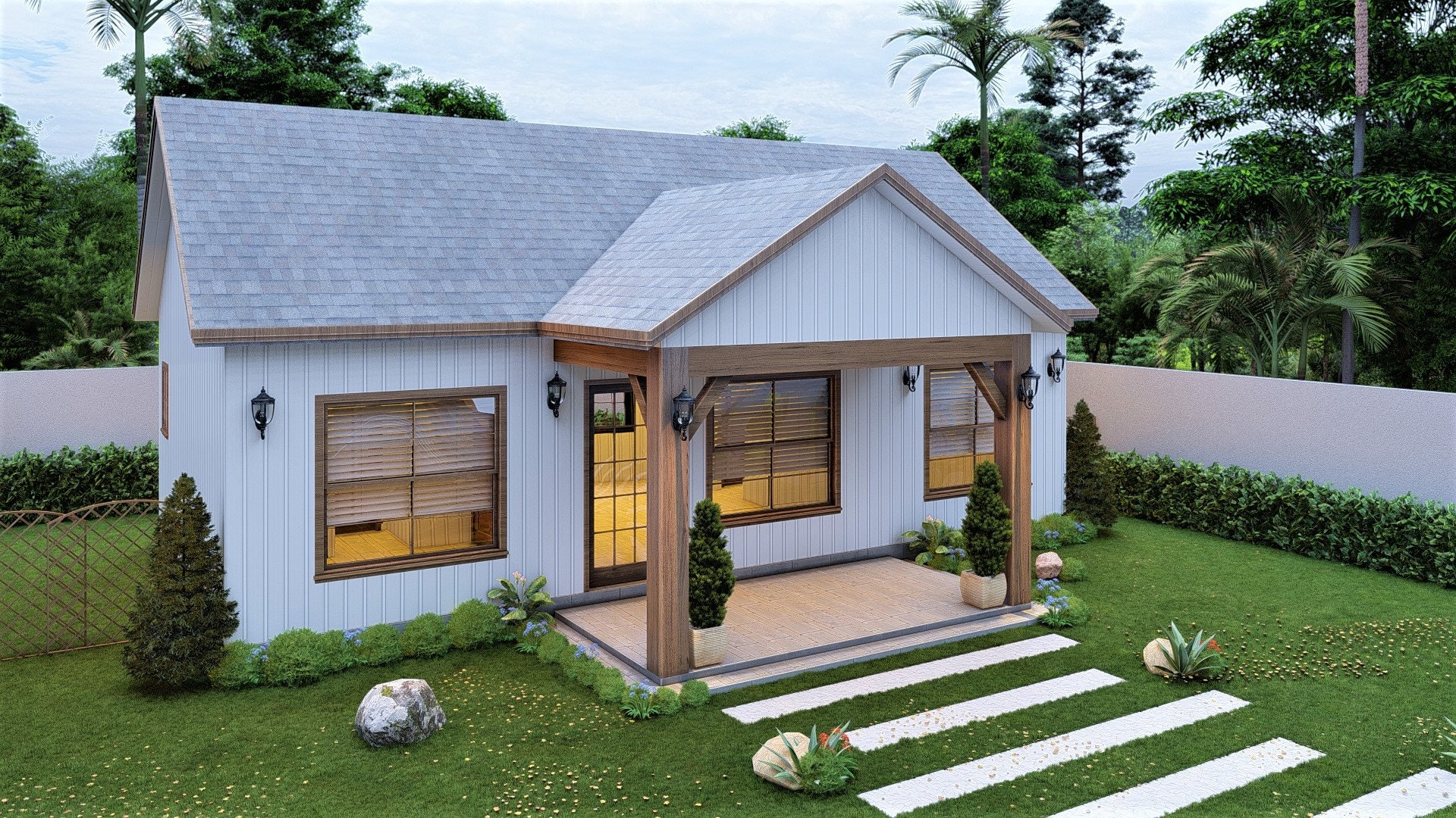 Custom Modern Tiny Cottage House Plans 2 Bedroom & 2 Bathroom - Etsy