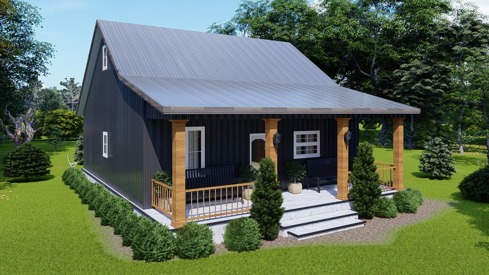 Custom Traditional Tiny House Plan 2 Bedroom & 1 Bathroom With - Etsy