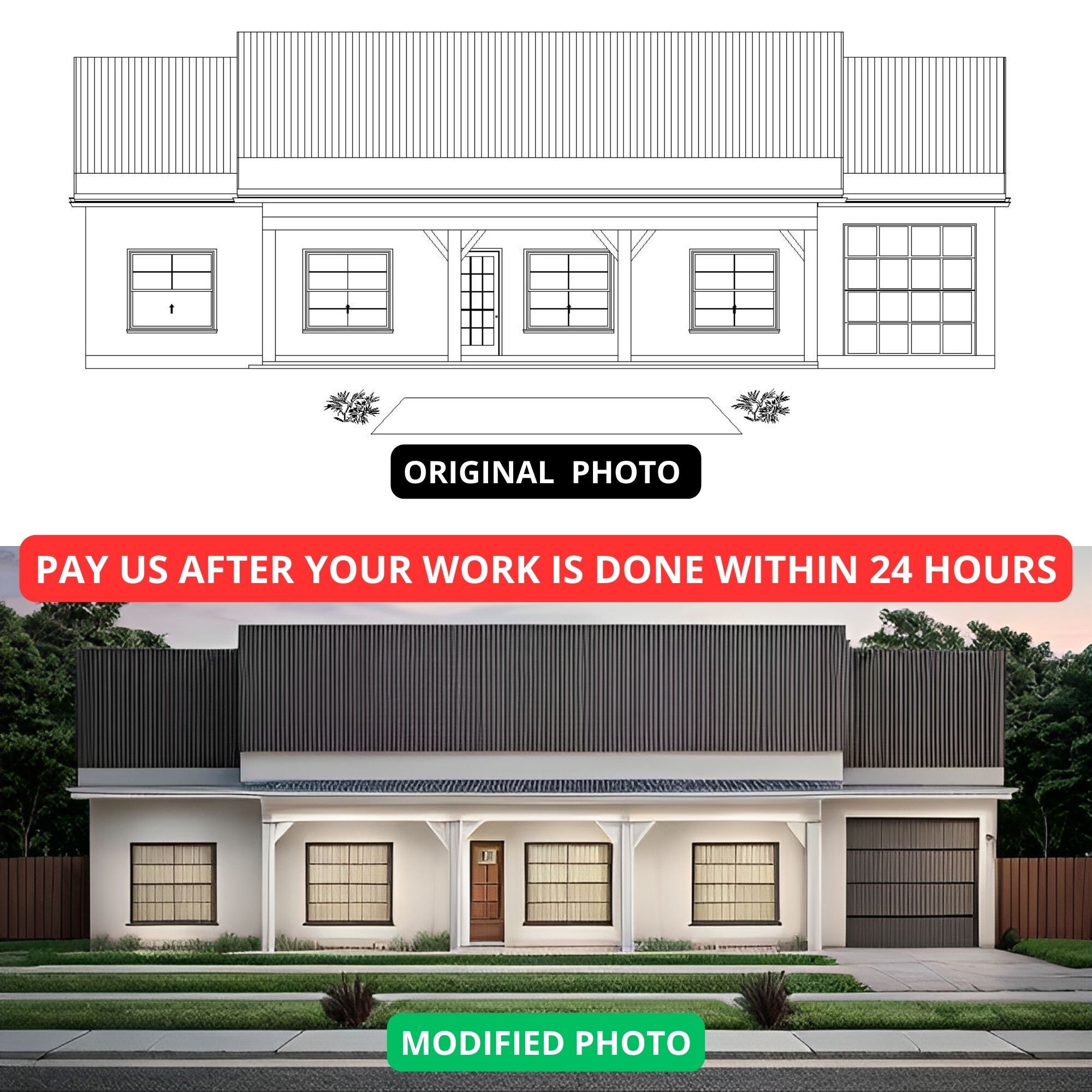 House Plan Mockup House Facade Material Mockups From - Etsy