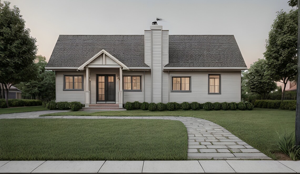 Custom Modern Craftsman House Plan 3 Bedroom & 2 Bath Room With ...