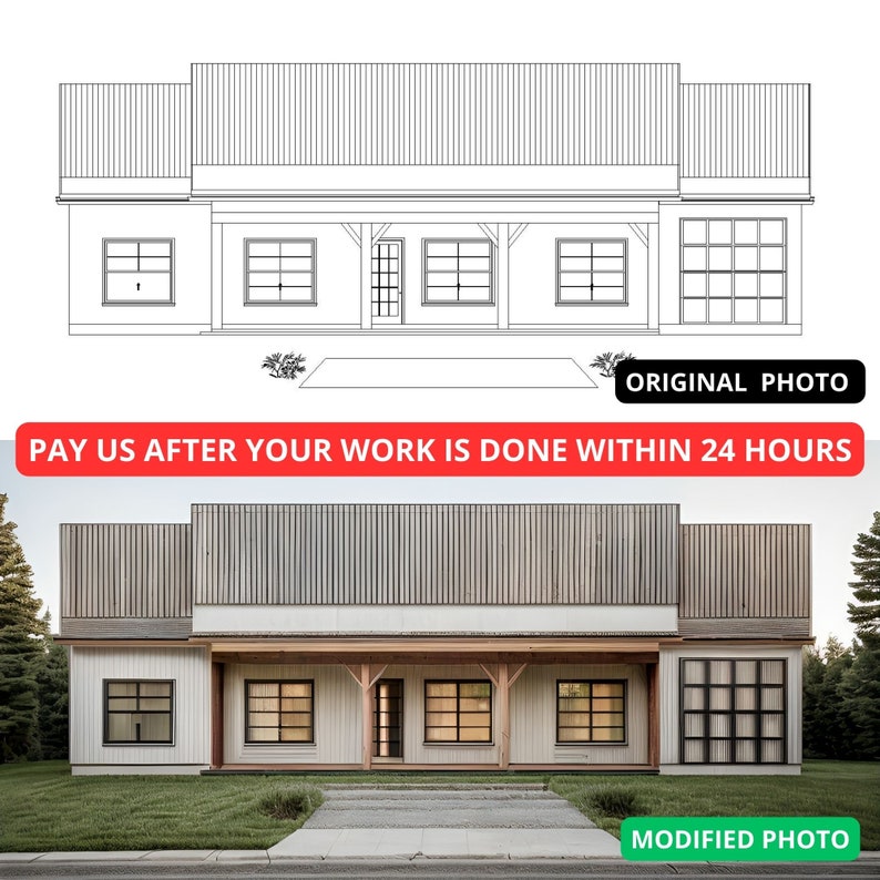 House Plan Mockup House Facade Material Mockups From Drawings Different ...