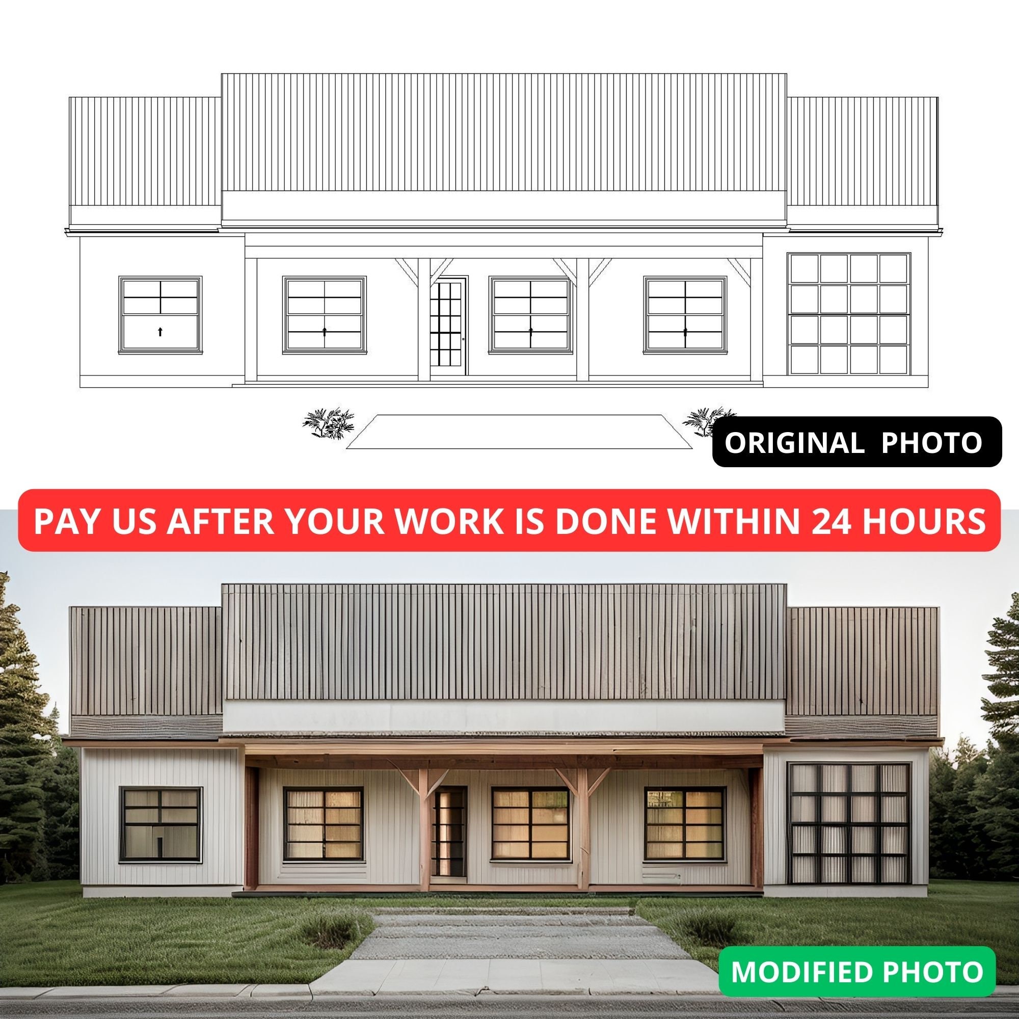 House Plan Mockup House Facade Material Mockups From Drawings Different ...