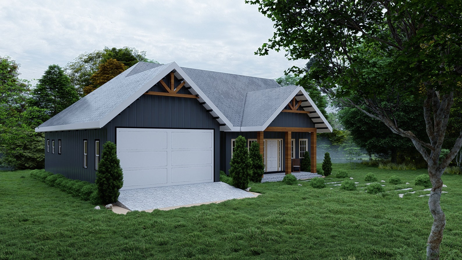 Custom Farmhouse Modern House Plans 3 Bedroom & 2 Bath With - Etsy