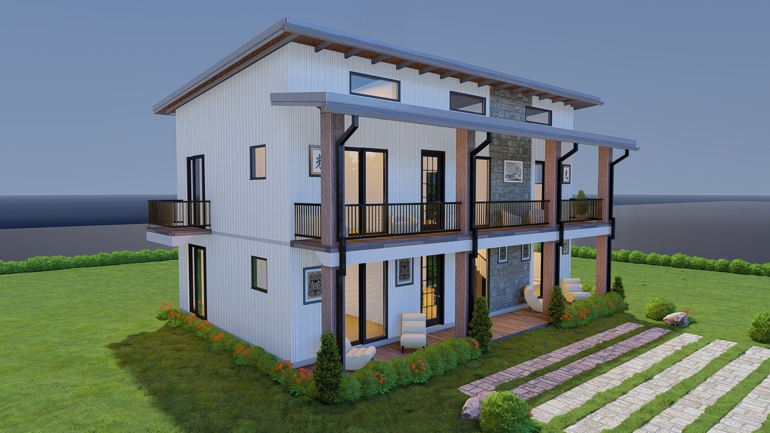 Custom Flat Roof Apartment House Plan 6 Bedroom & 4 Bathroom - Etsy