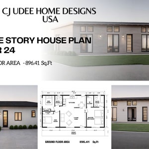 Custom Modern House Plan 3 Bedroom & 2 Bathroom With Original CAD File ...
