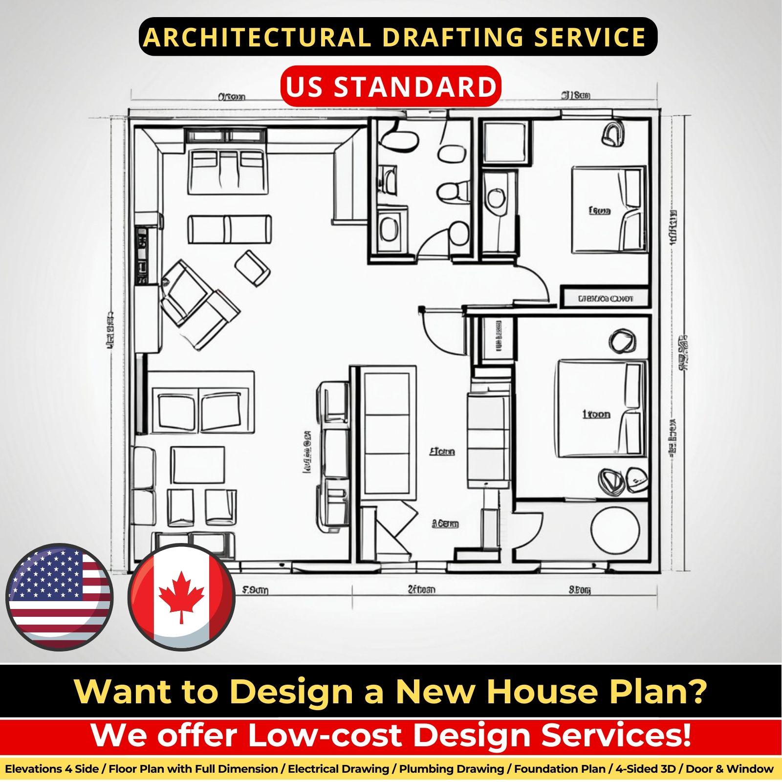 Modern House Plans & 2D-3D Visualization Drafting Services - Etsy