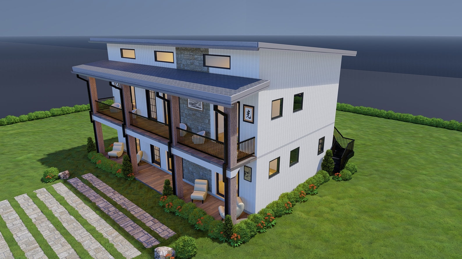 Custom Flat Roof Apartment House Plan 6 Bedroom & 4 Bathroom - Etsy