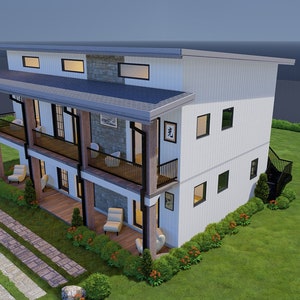 Custom Flat Roof Apartment House Plan 6 Bedroom & 4 Bathroom With Free ...