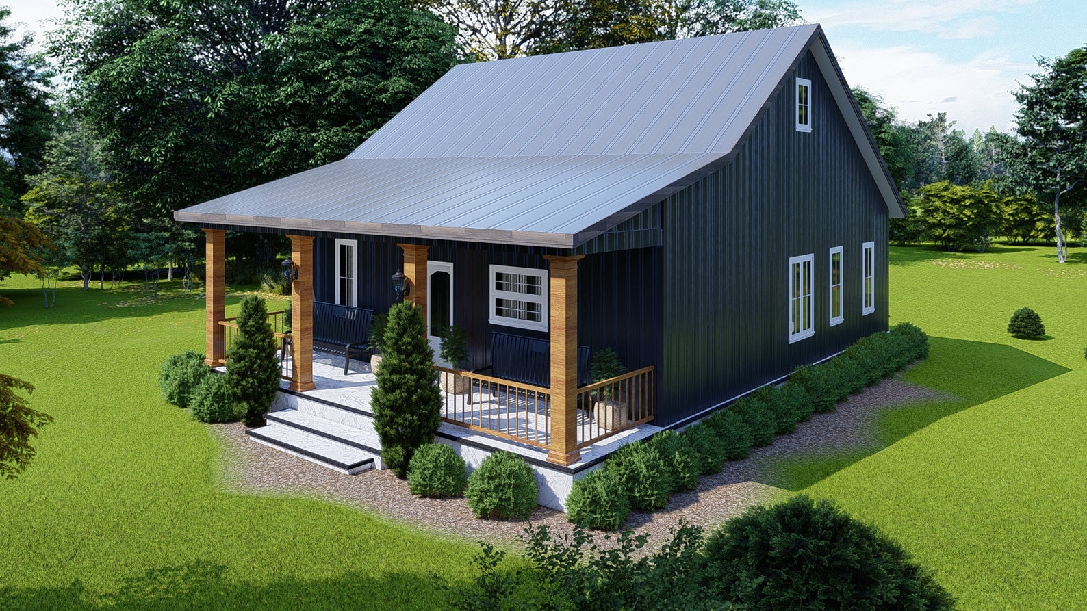Custom Traditional Tiny House Plan 2 Bedroom & 1 Bathroom With - Etsy