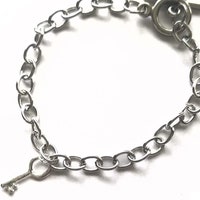Chain Bracelet With Key Charm, Heart Charm Bracelet, Friendship ...