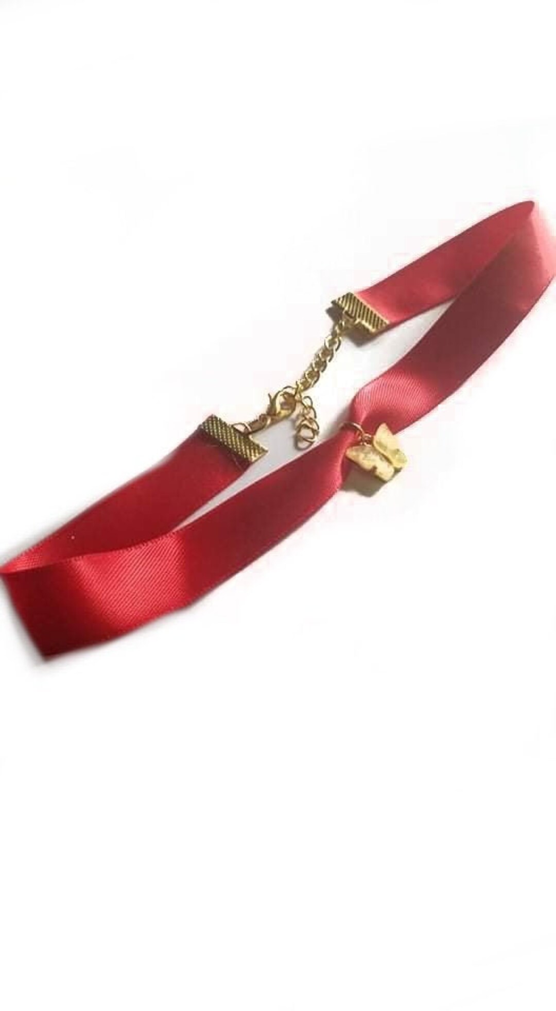 Yoimiyas Necklace, Red Choker Necklace With Yellow Butterfly Charm ...