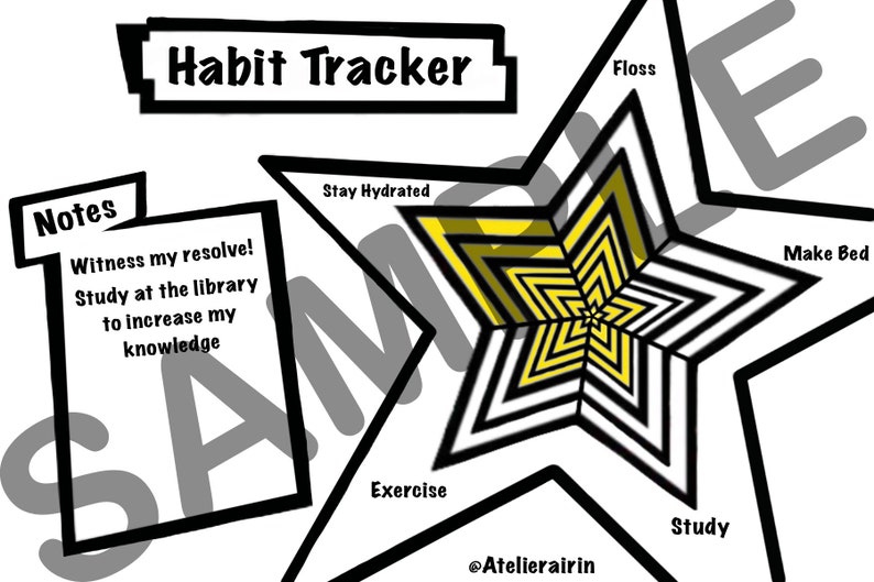 P5 Habit Tracker, Instant Download, Printable Habit Tracker, Star Grid ...