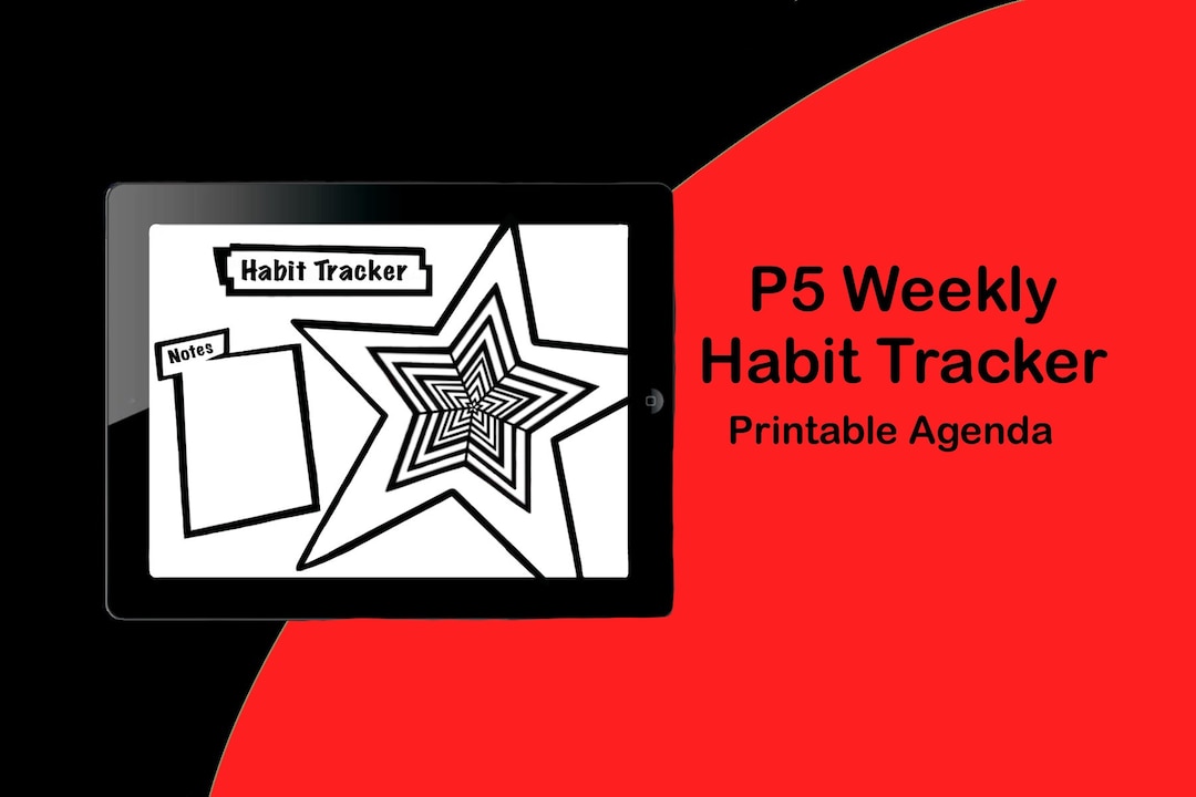 P5 Habit Tracker, Instant Download, Printable Habit Tracker, Star Grid ...