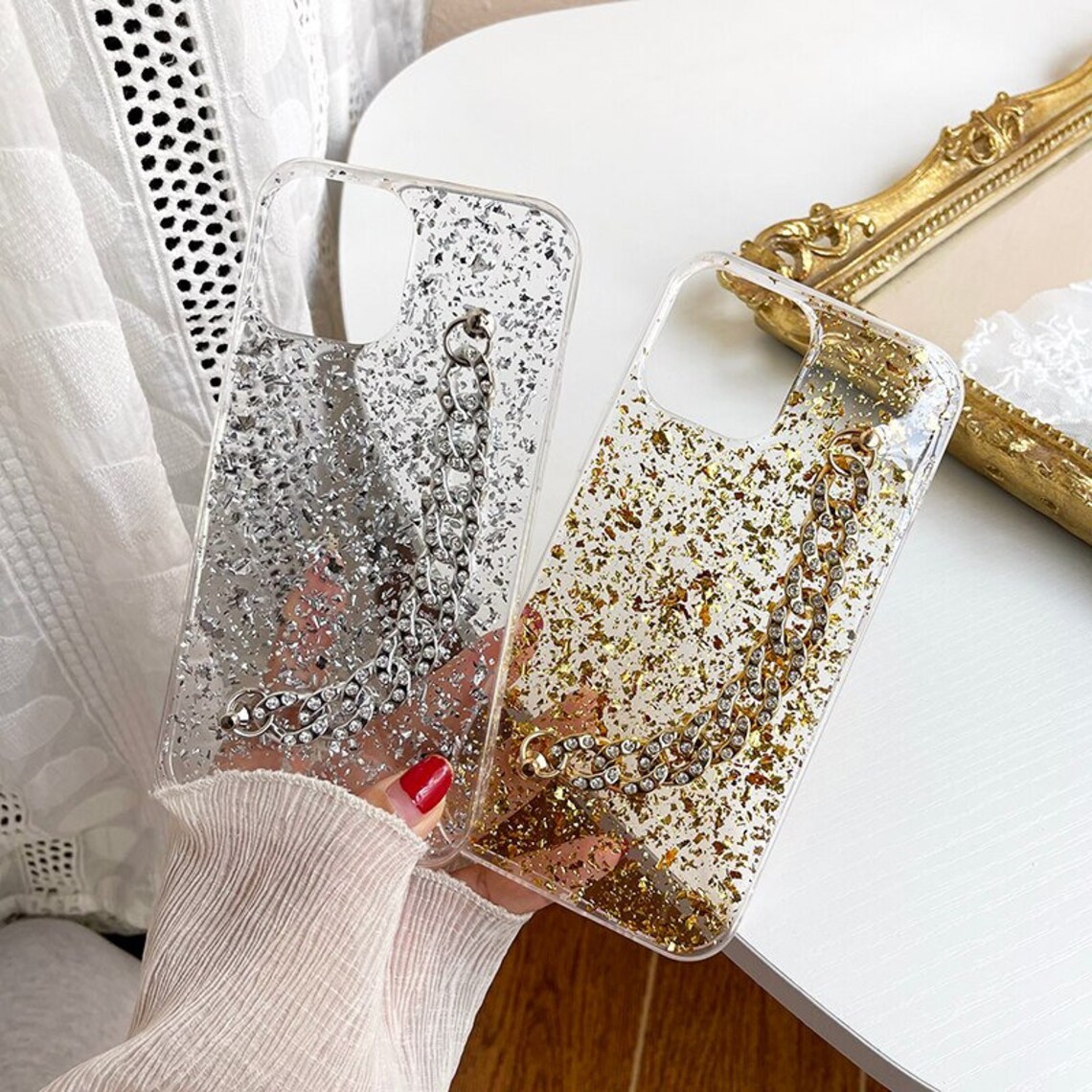 Gold Chain iPhone Case with Chain Strap Phone Case with Wrist | Etsy