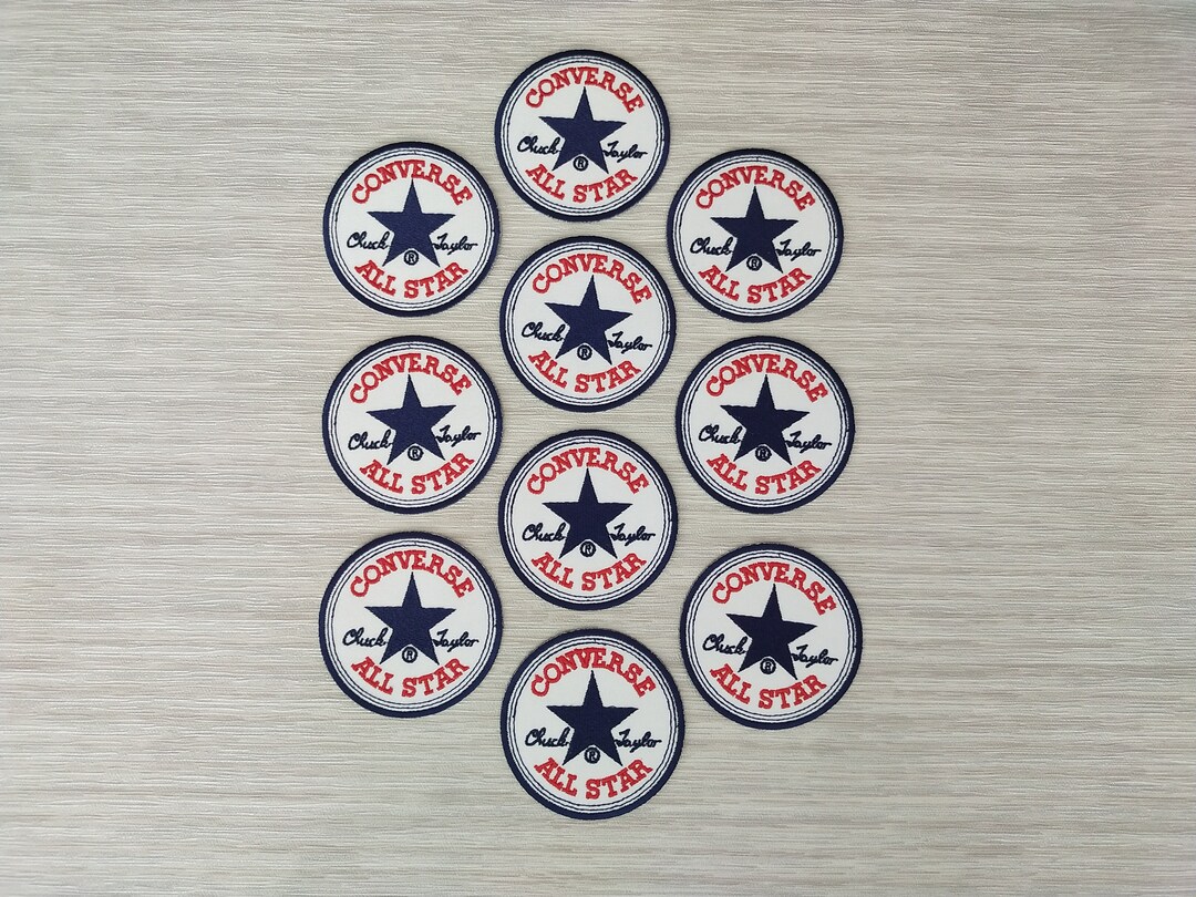 10 Pcs CONVERSE ALL STAR Size 2.7 Inch Embroidered Patches Iron or Sew ...