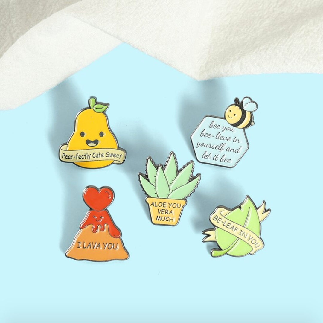 Cute Plant Pun Enamel Pins / Cute Enamel Pins / Lapel Pin / - Etsy