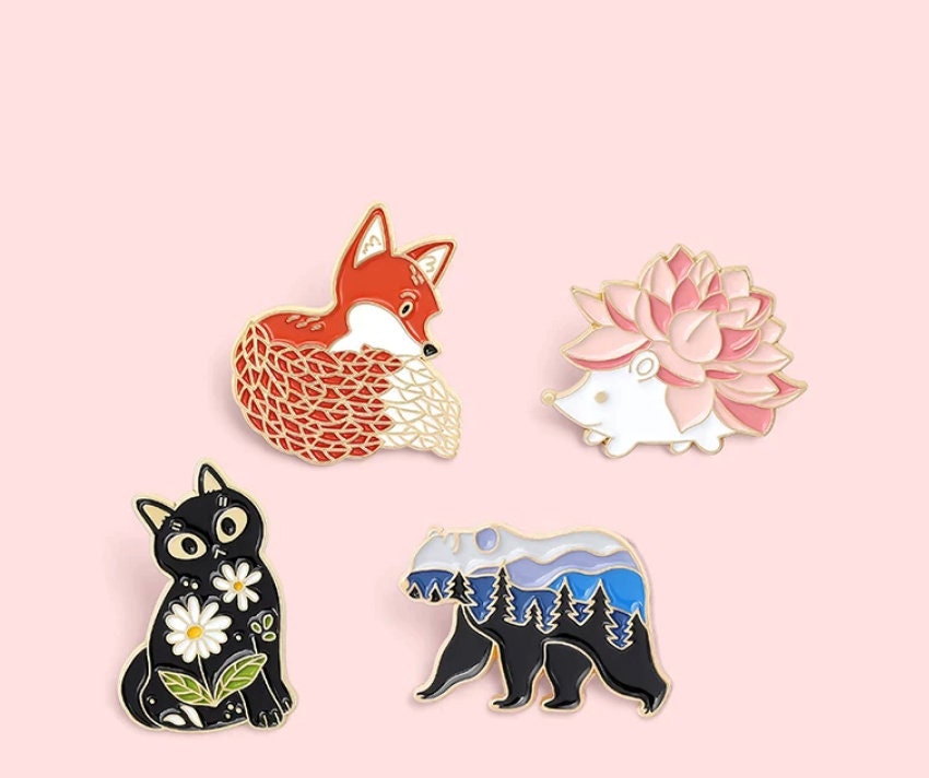 Cute Animal Enamel Pins / Cute Enamel Pins / Lapel Pin / - Etsy Australia
